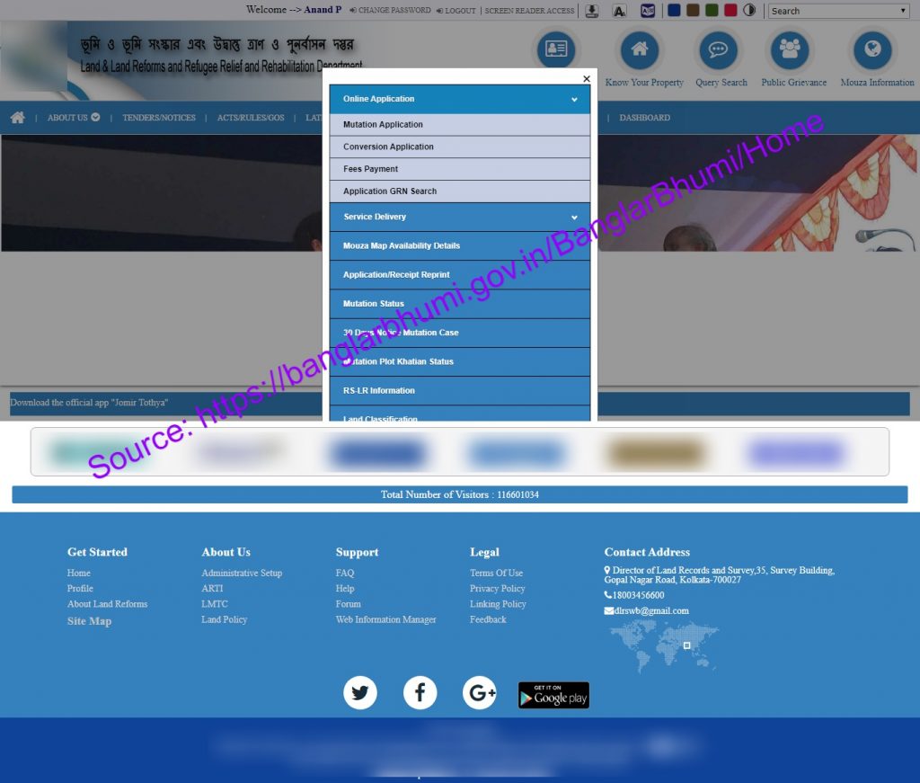 Banglarbhumi.gov.in Land Records App in wbregistration.gov.in